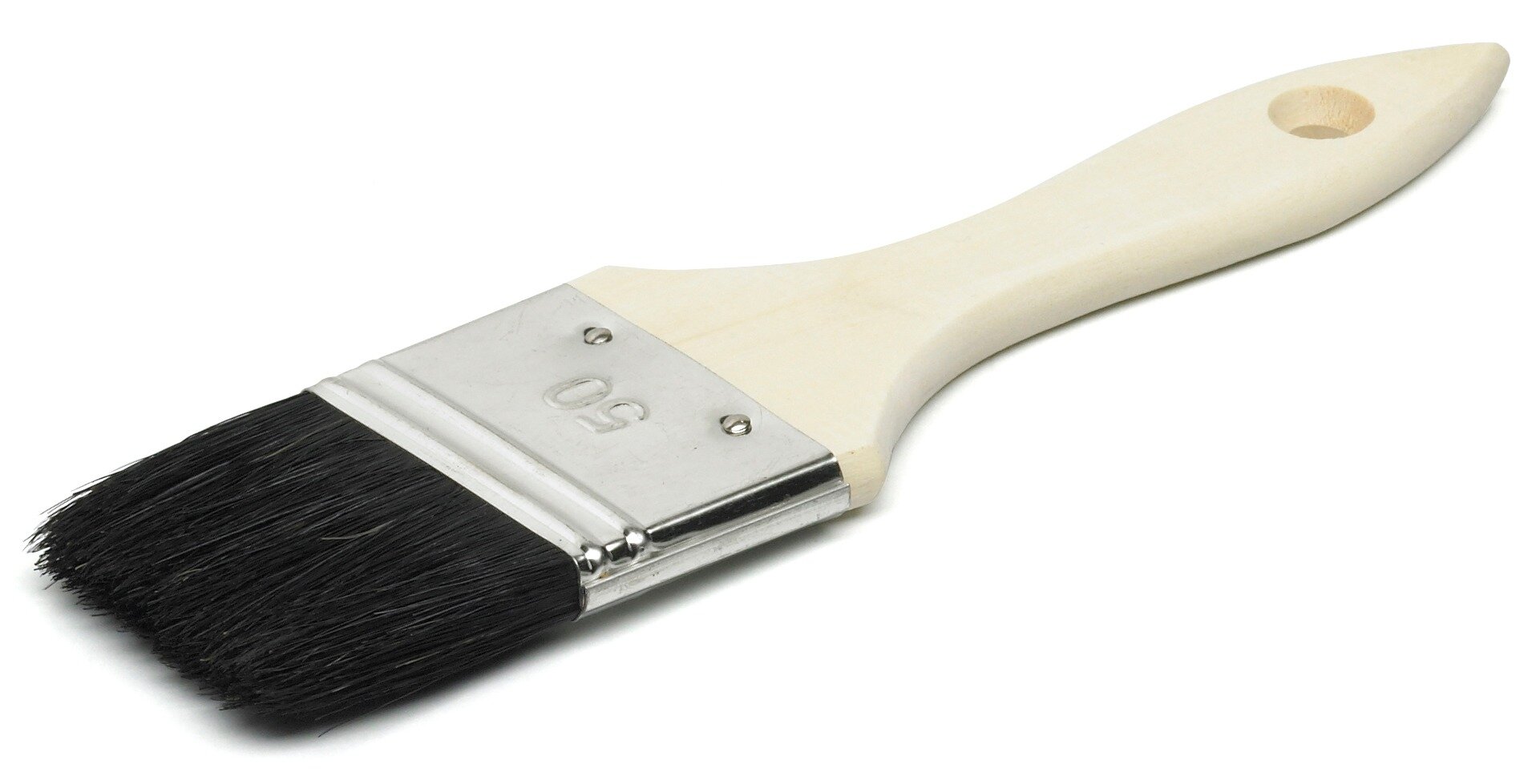 Кисть малярная Anza / Анза с натуральной черной щетиной, плоская, 25мм / малярные и отделочные инструменты