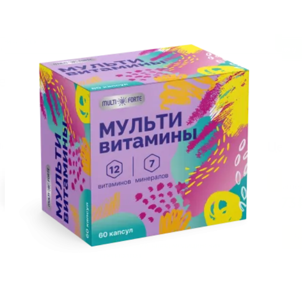 Мультивитамины MULTIFORTE (витамины и минералы) для взрослых капс №60