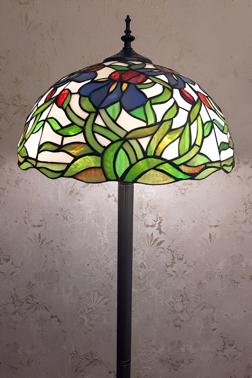 Напольный светильник Тиффани 16004 F, торшер, E27, 60Вт, 3 лампочки