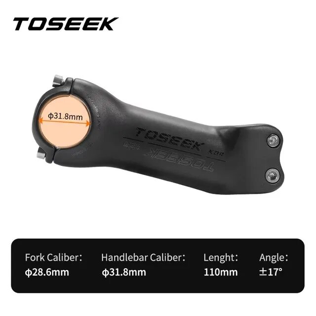 TOSEEK Вынос для велосипеда 31.8 мм, 110 мм, ±17°