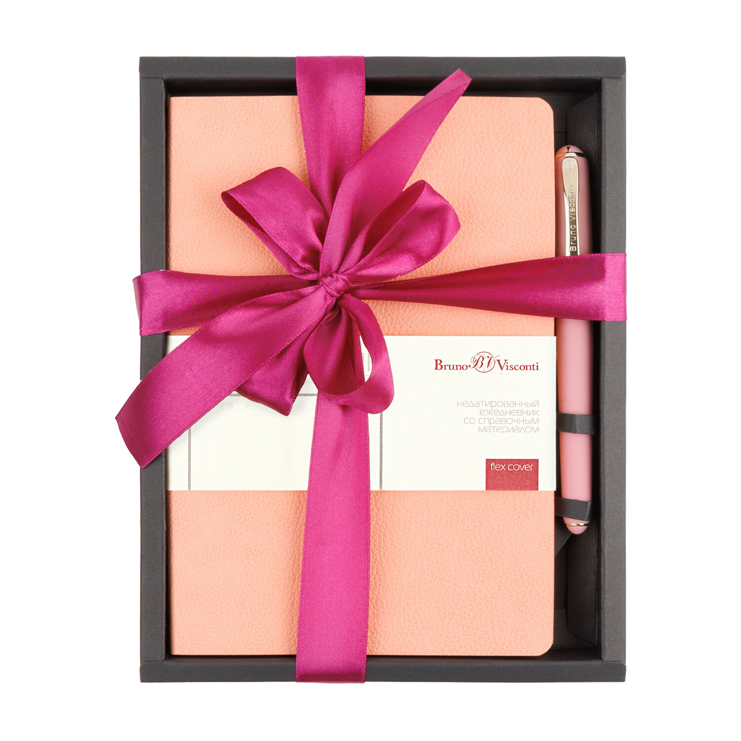 Набор подарочный А5 Bruno Visconti "MEGAPOLIS LOFT COLOR FLEX" (Ежедневник недатированный пудровый розовый+ручка)