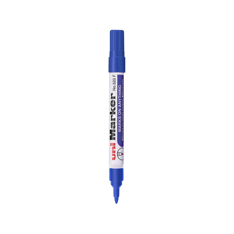 Mitsubishi (Uni) Oil-Based Marker 520F Round Tip Wedding Signature Pen, 1.0-3.0mm Blue, Single Pen