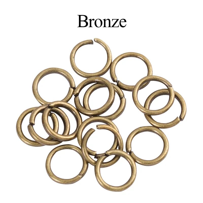 Набор колец Ailimi 200 шт, металлические, 3-12 мм, для бижутерии 9mm, Antique Bronze