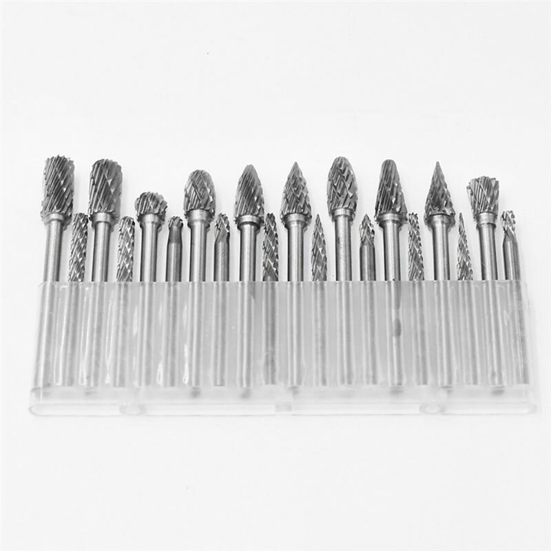 Набор фрез из карбида вольфрама с хвостовиком 1/8 дюйма, 20 шт, шлифовальный инструмент, рашпиль