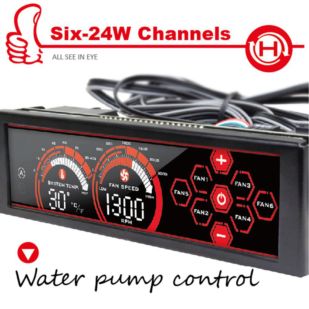 ALSEYE a-100L(R) Computer Вентилятор Controller 6 channels water Вентилятор охлажденияs / cpu cooler Вентилятор control panel LCD touch screen