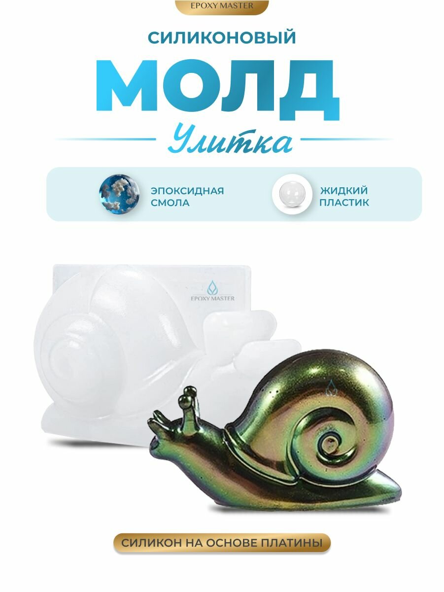 Силиконовый молд для эпоксидной смолы EPOXYMASTER Улитка, 7х3см