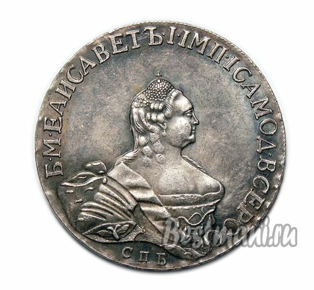 Монета Полтина 1759 года СПБ ЯI Елизавета Петровна сувенирная копия монеты, нумизматика, деньги для коллекции