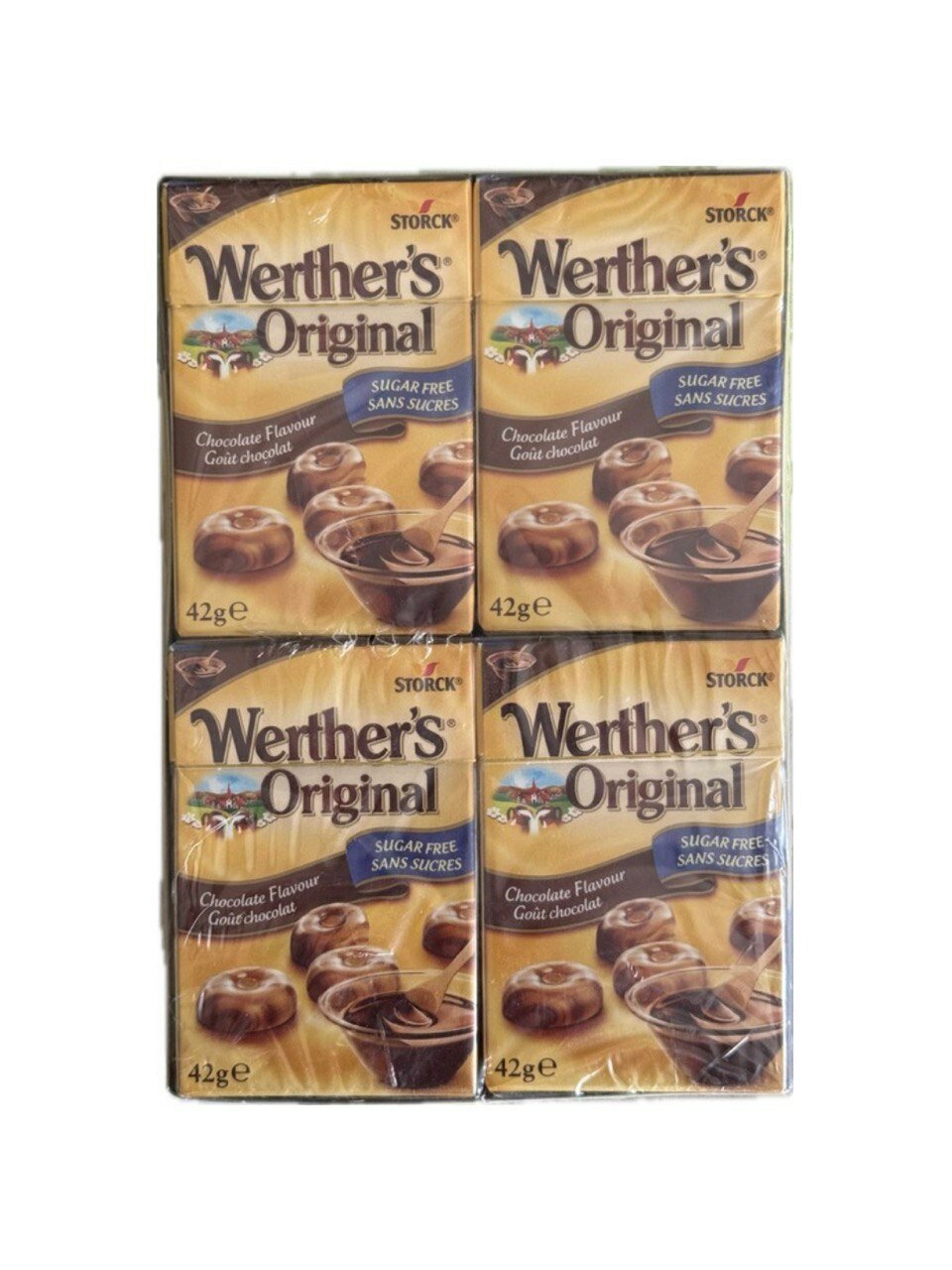 Ириски со вкусом шоколада Werther's Original Chocolate Flavour без сахара, 12x42 г (Финляндия)