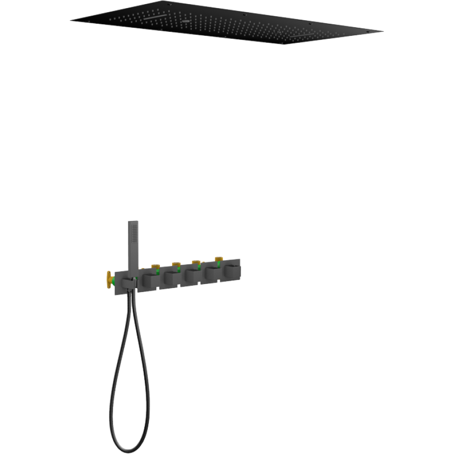 Душевой комплект Timo Petruma SX-5329/03SM С внутренней частью, с термостатом, черный