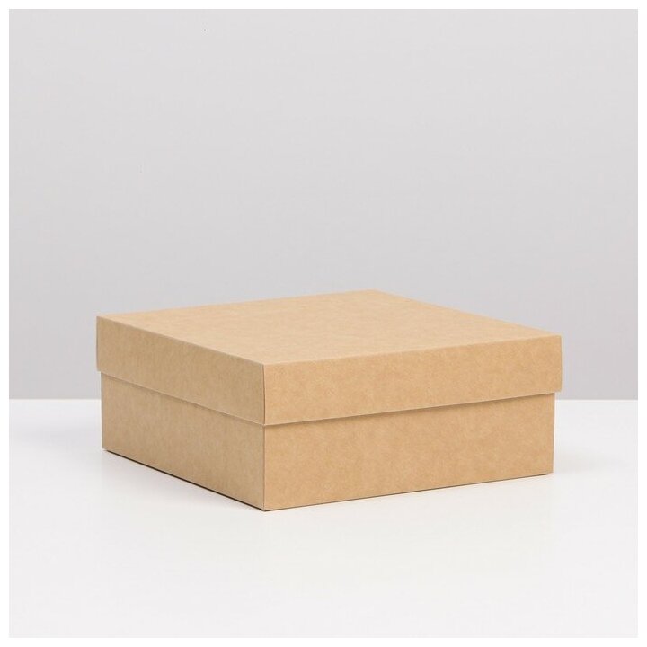 Дарите Счастье Коробка подарочная складная крафтовая, упаковка, 17 х 17 х 7 см