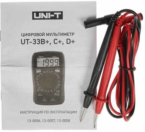 Мультиметр цифровой，Мультиметр UNI-T UT33D+, цифровой, режим "прозвонка", с батарейкой ААА，мультиметр автоматический