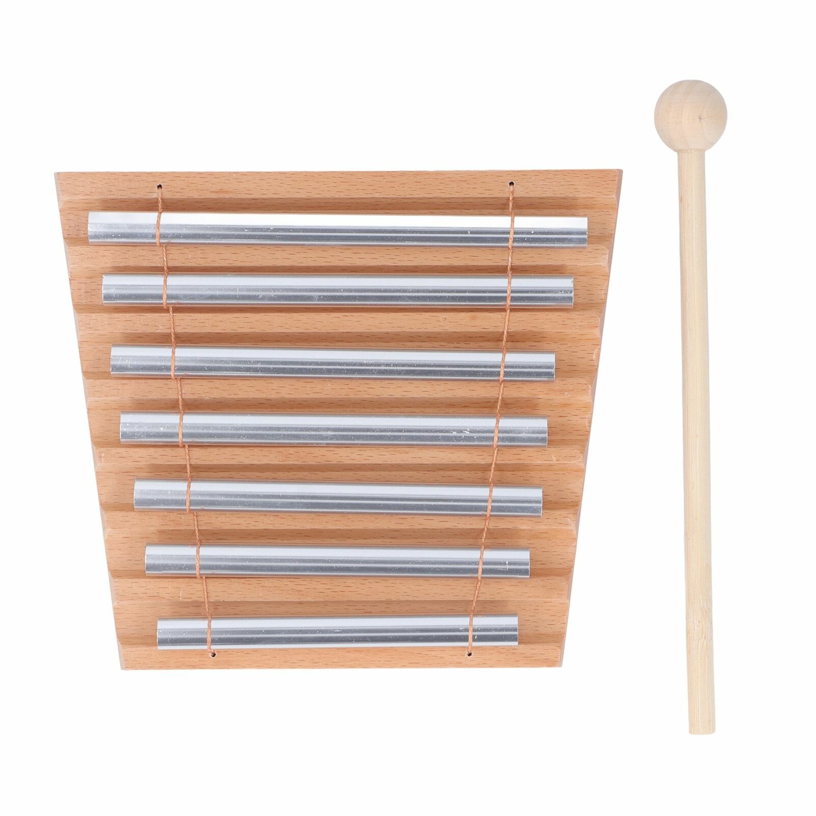 7-тональный ручной колокольчик с молотком, металлические трубки, деревянный колокольчик, музыкальный инструмент для медитации, исцеления звуком и релаксационной терапии