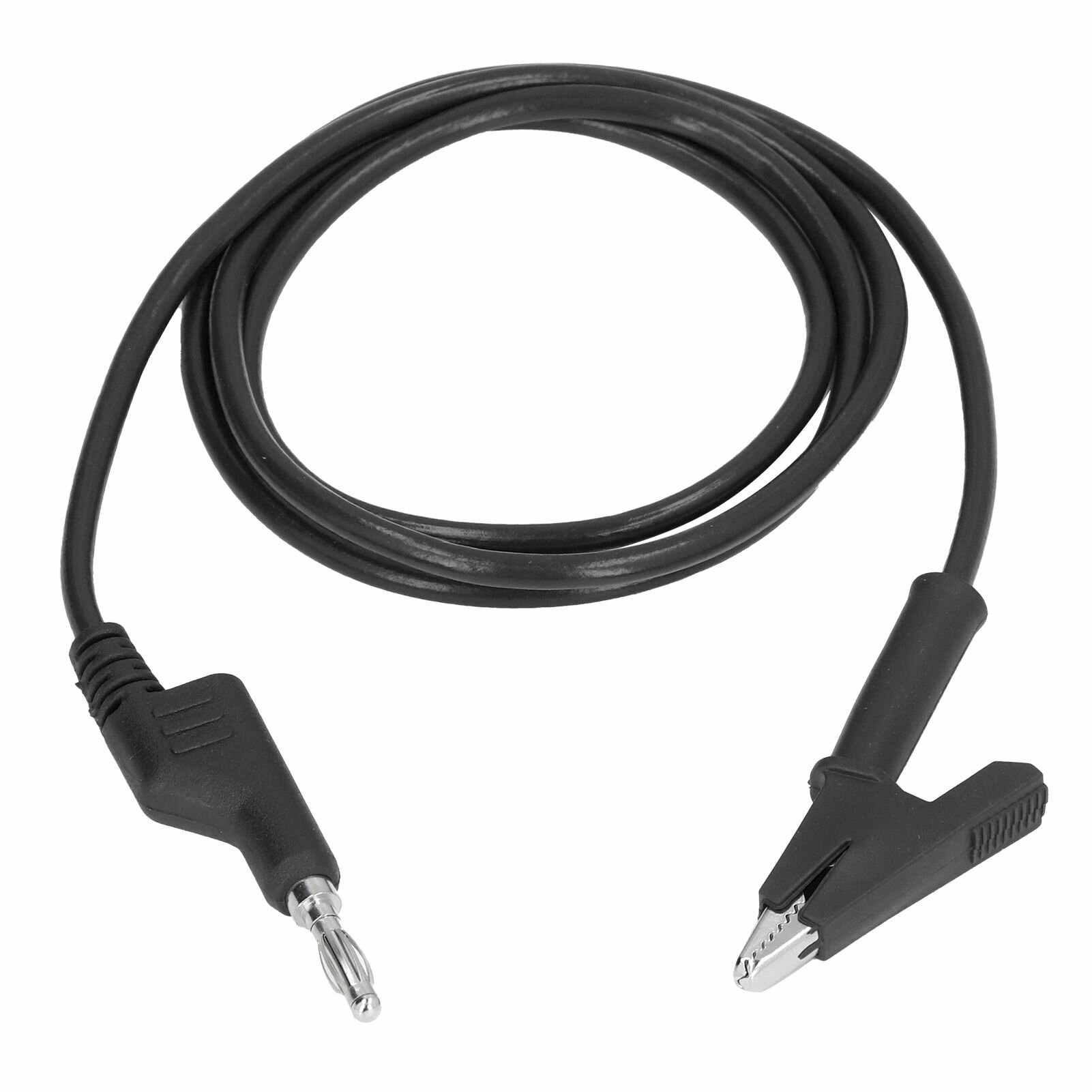 Крокодил с банановым разъемом 4 мм, гибкий кабель J.70035-1, черный