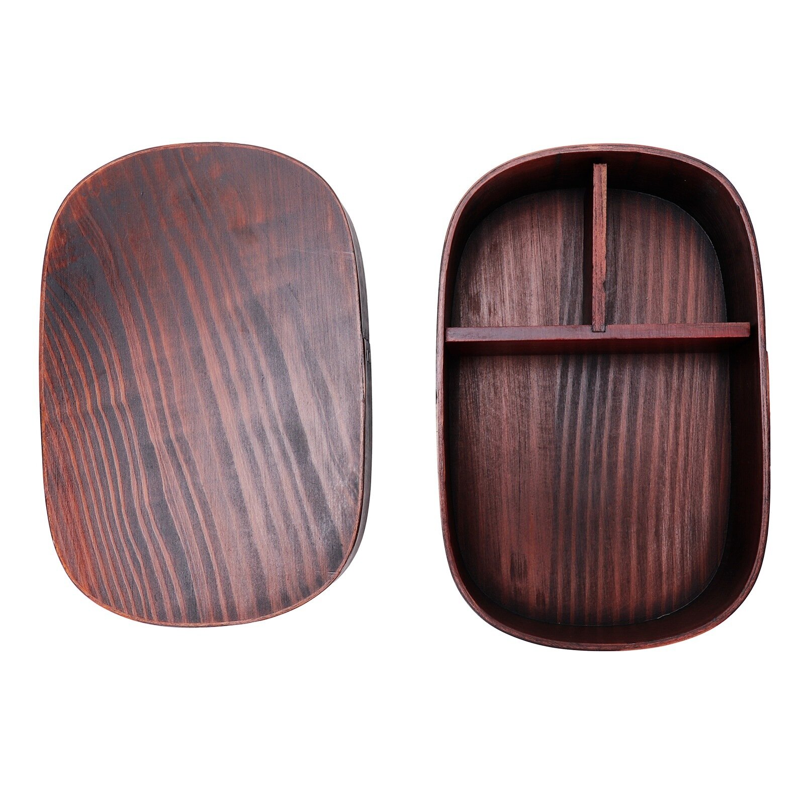 Деревянный ланч-бокс, портативный пищевой контейнер с приборами для дома, офиса, пикника,