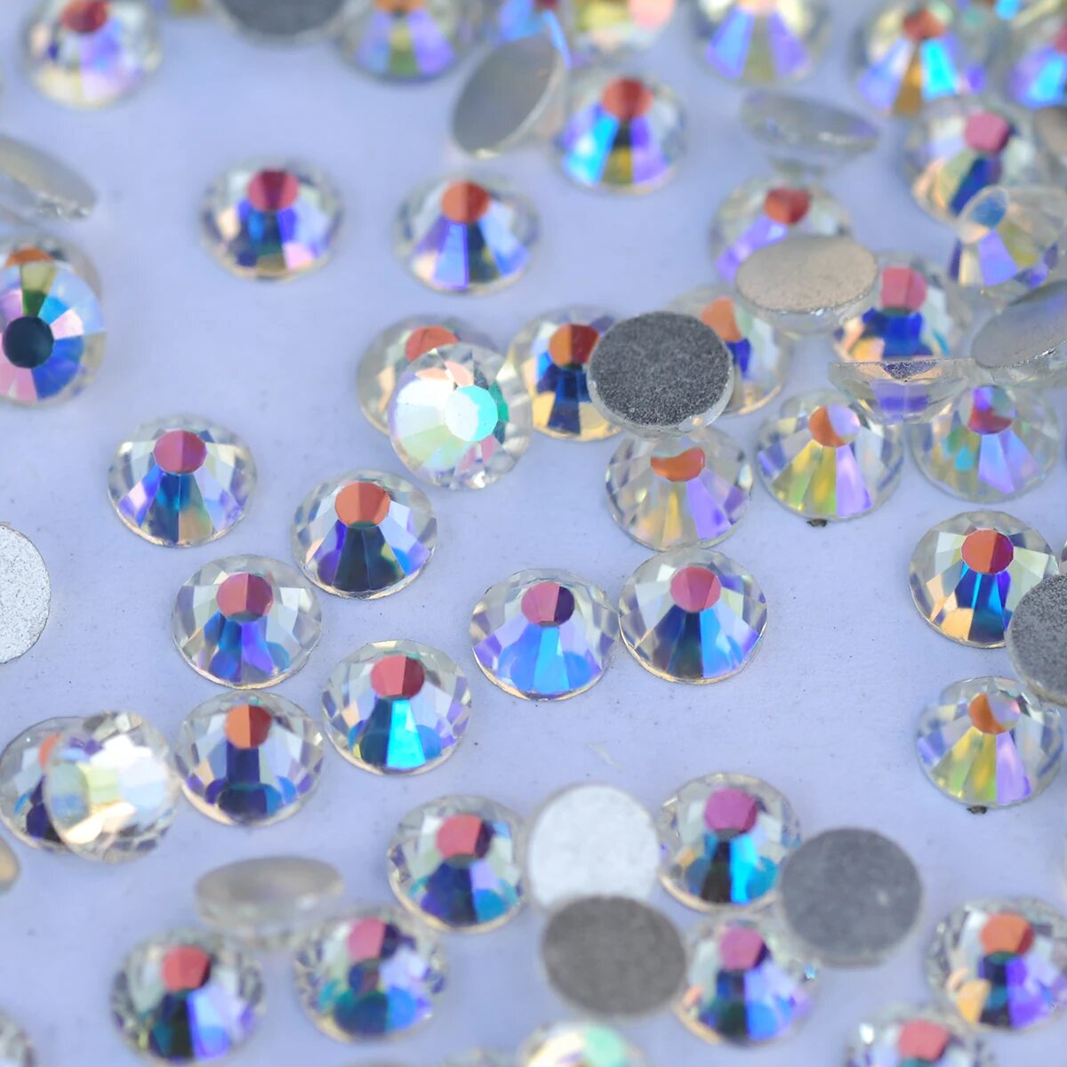 Стеклянные хрустальные стразы разных размеров с плоской задней частью и стразами, блестящие круглые камни с эффектом пикси для самостоятельного дизайна ногтей, украшения одежды