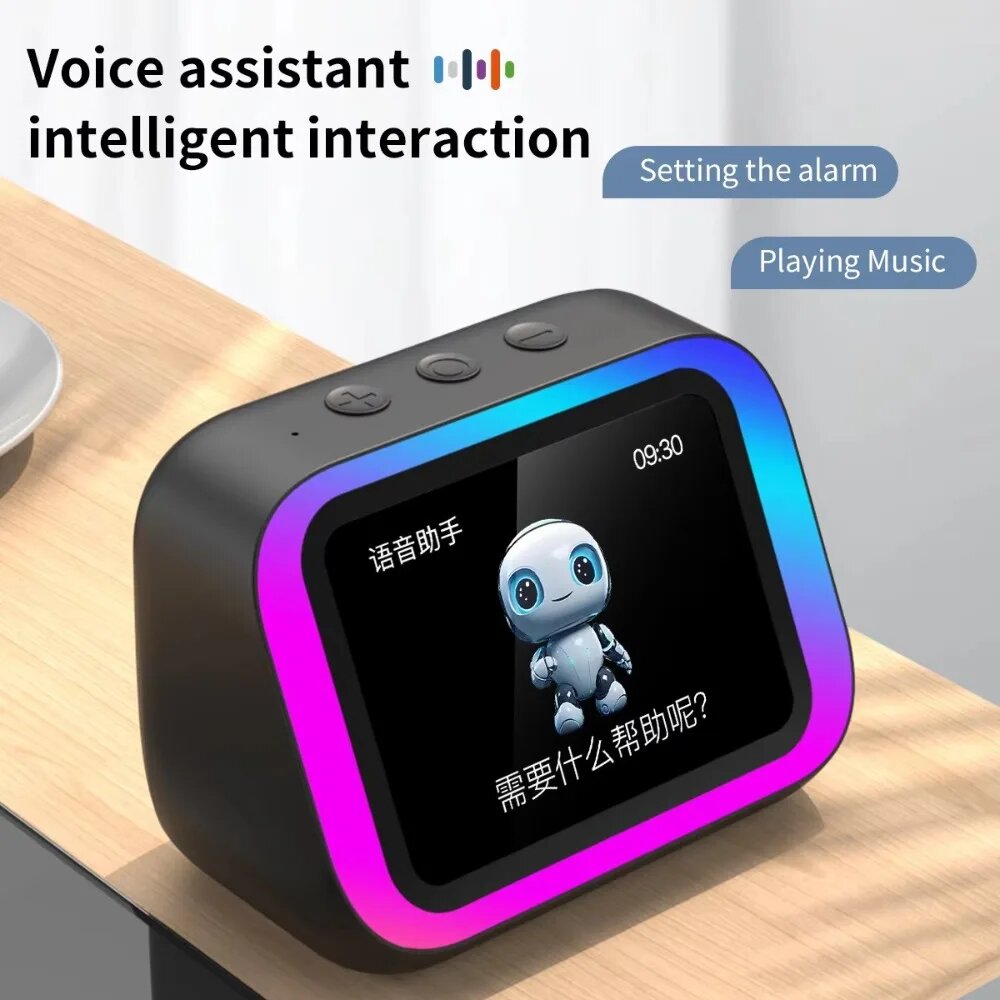 JYL Large-screen Bluetooth Clock с AI-переводом и LCD-дисплеем — умные часы для дома с поддержкой 18 языков, температурным режимом и Bluetooth-экраном