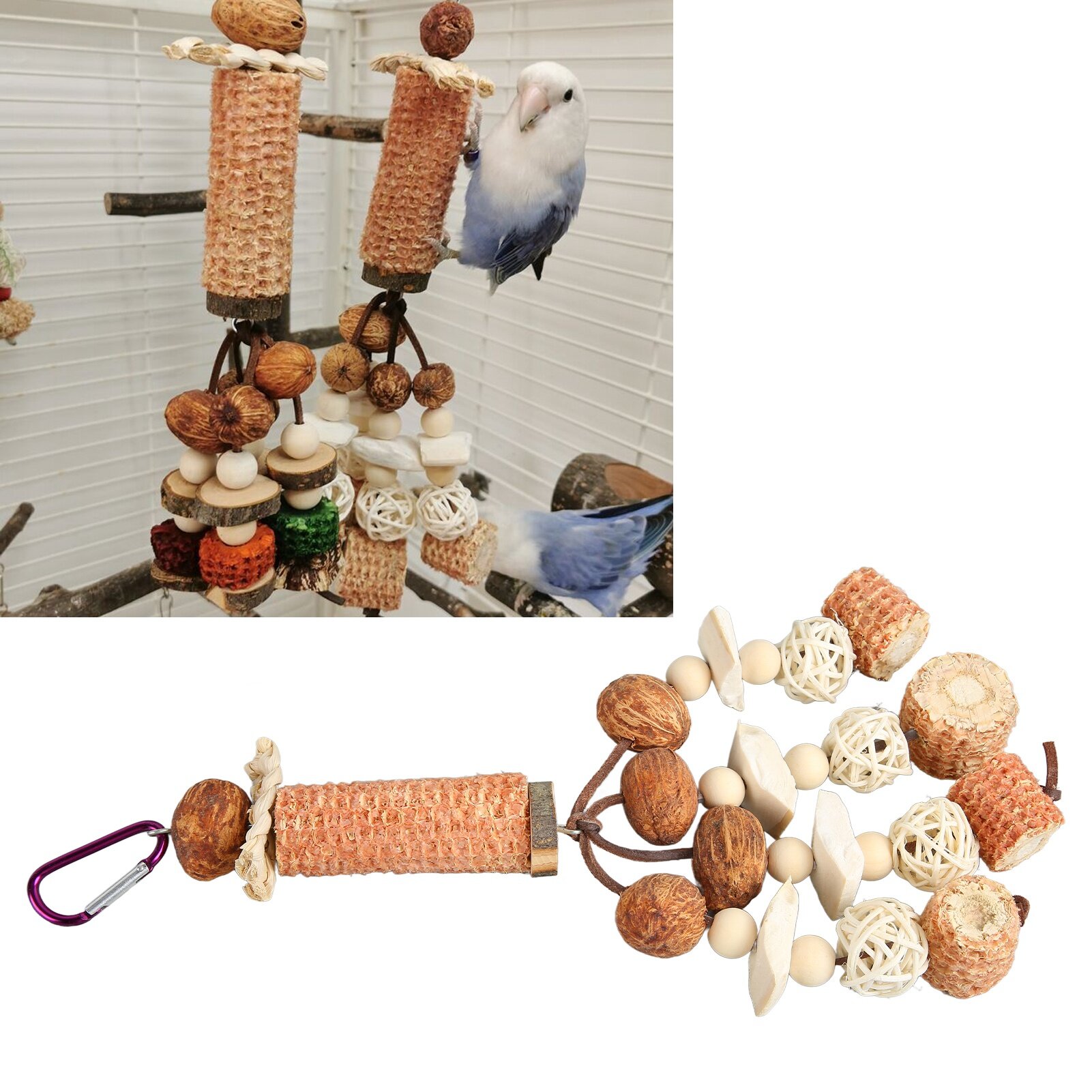 Попугай кукурузный початок жевательные игрушки кость каракатицы облегчение скуки попугай жевательная игрушка для попугаев Cockatiel Budgerigar модель мяча из ротанга