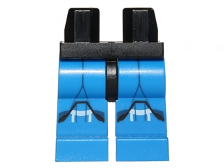 Hips and Blue Legs with SW Armor with Black and White Knee Markings Pattern (Senate Commando Captain), 970c07pb06 Black U