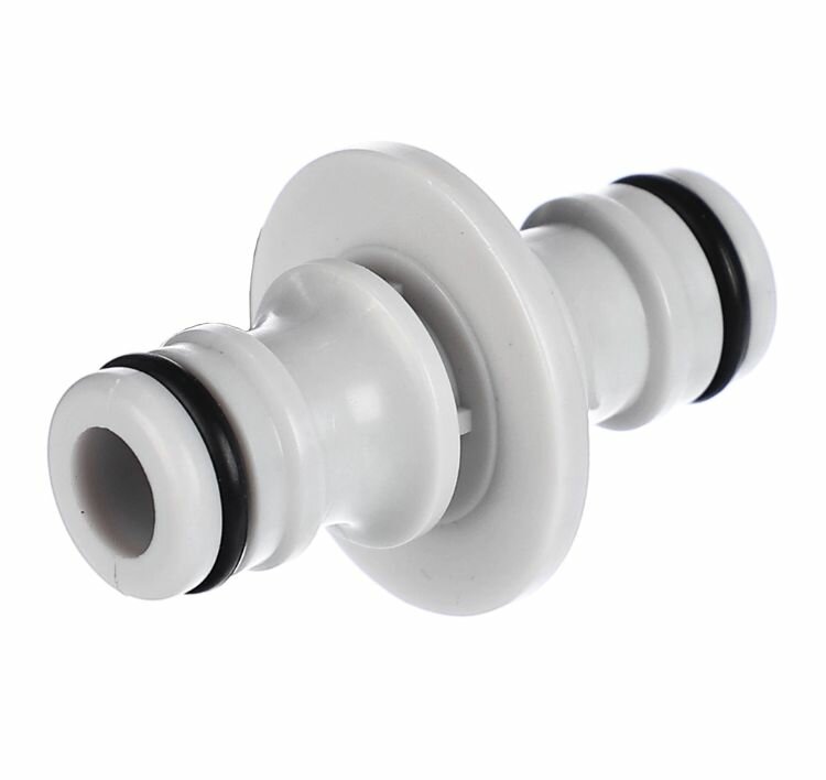 Штуцер-штуцер соединитель DORN, пластик, для шлангов, 1/2" и 3/4", без протеканий