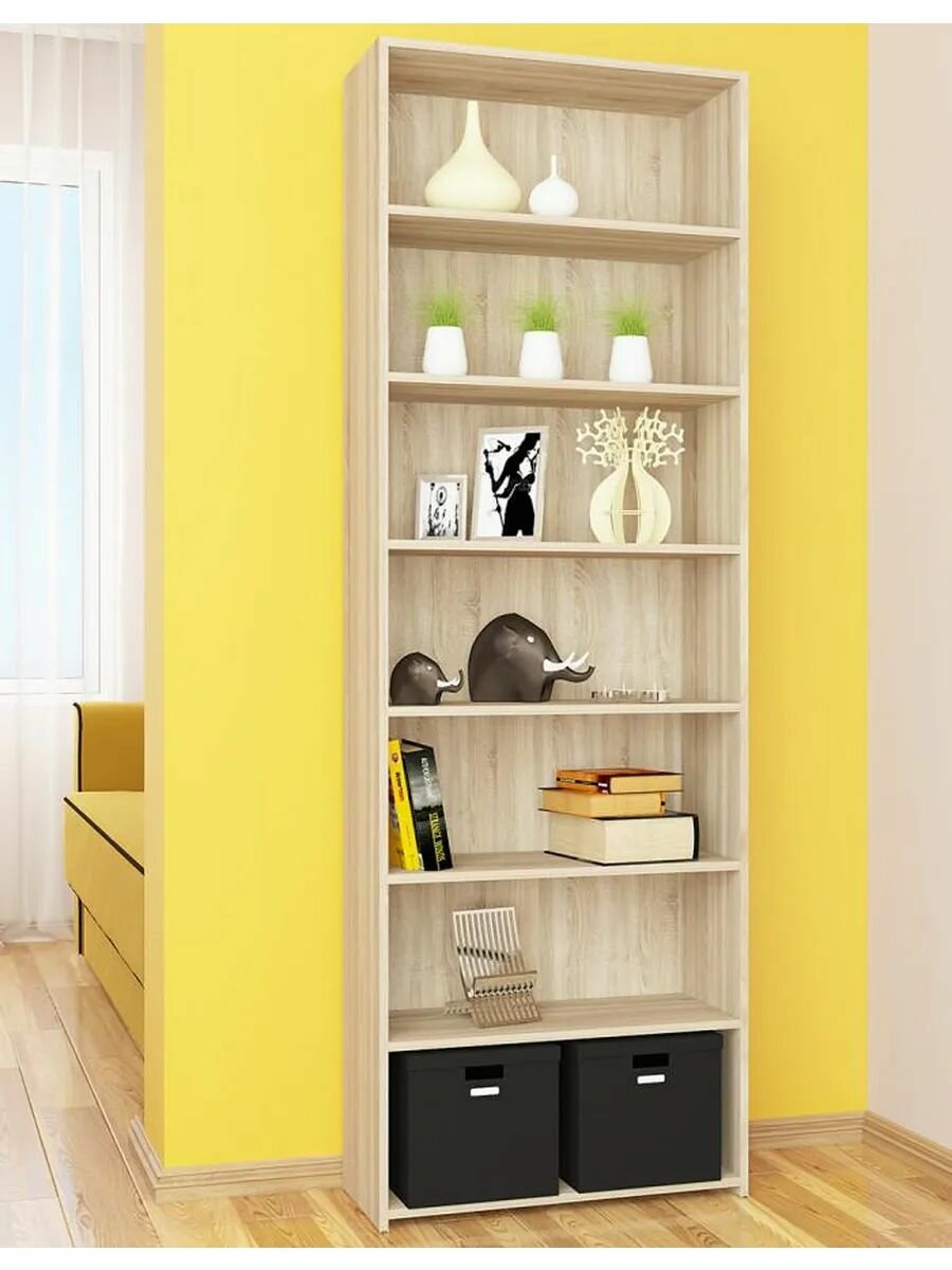 Стеллаж Стиль, прямой, открытый, 69х30х205 см, Дуб сонома