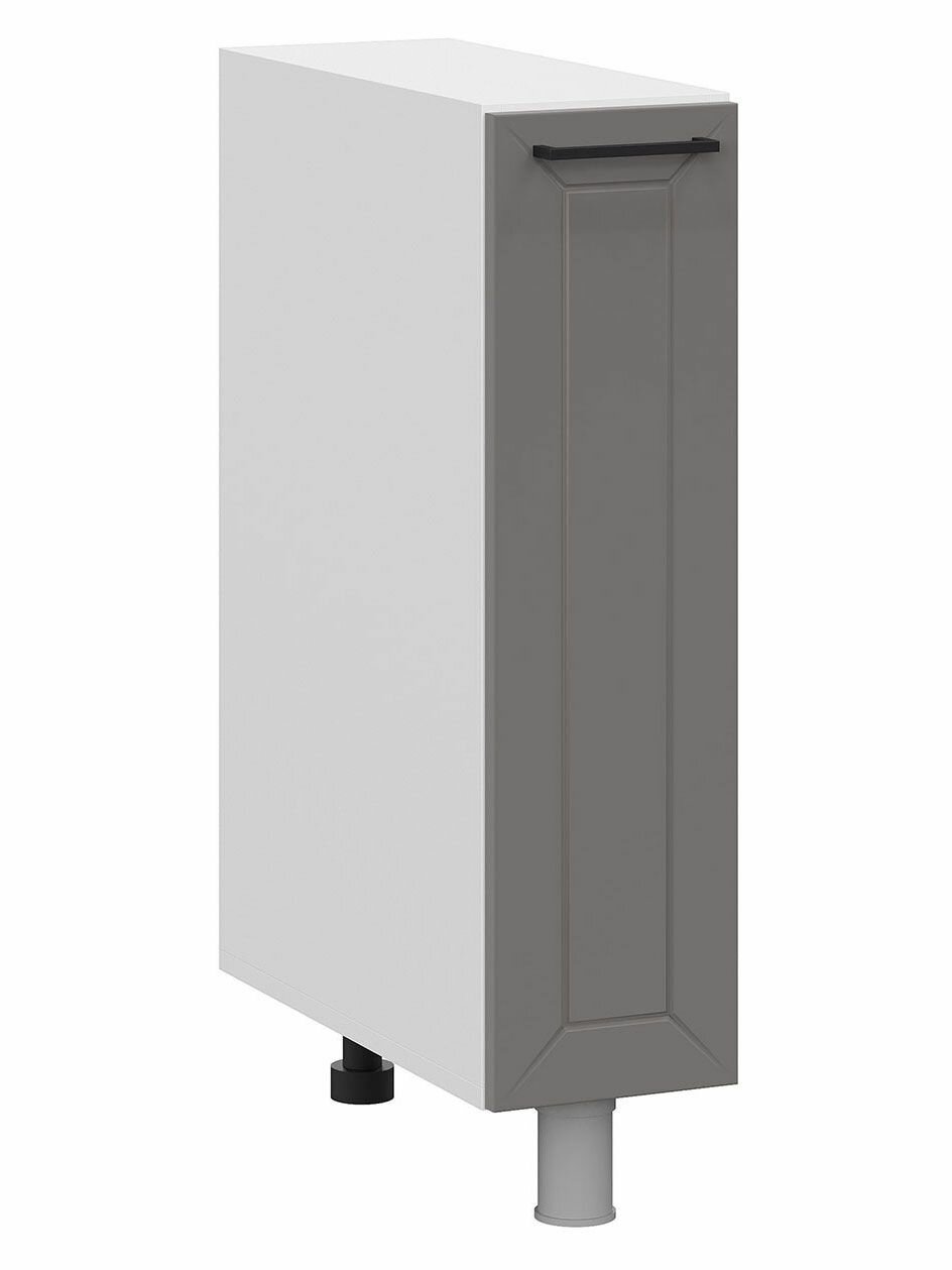 Кухонный модуль напольный, бутылочница Сектор с ящиками, 20х50.6х82.4 см, Белый / Грей