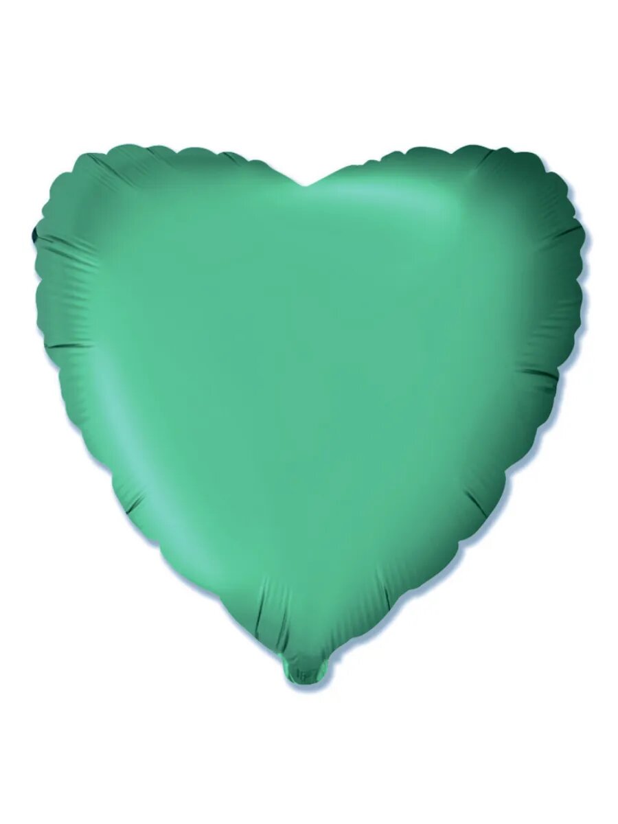 Сердце Зеленый сатин / Satin Green, фольгированный шар (18"/46 см ) 1 шт. / FLEX METAL, Испания