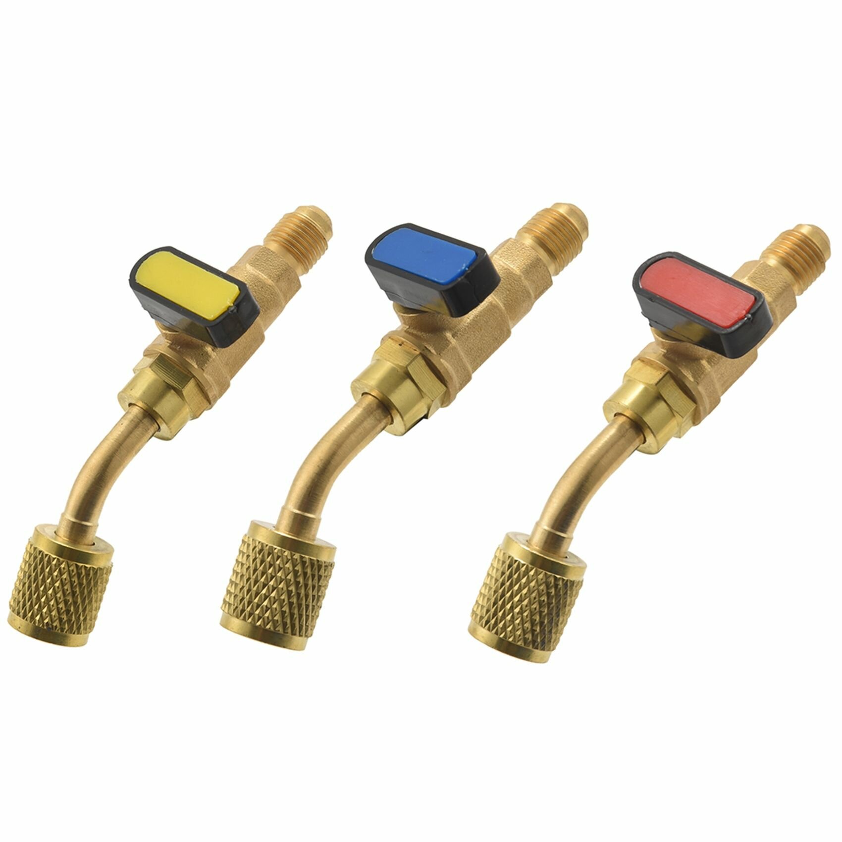 Компактный угловой шаровой кран 1/4 дюйма SAE, Запорные клапаны R410A R134A, 3 шт.