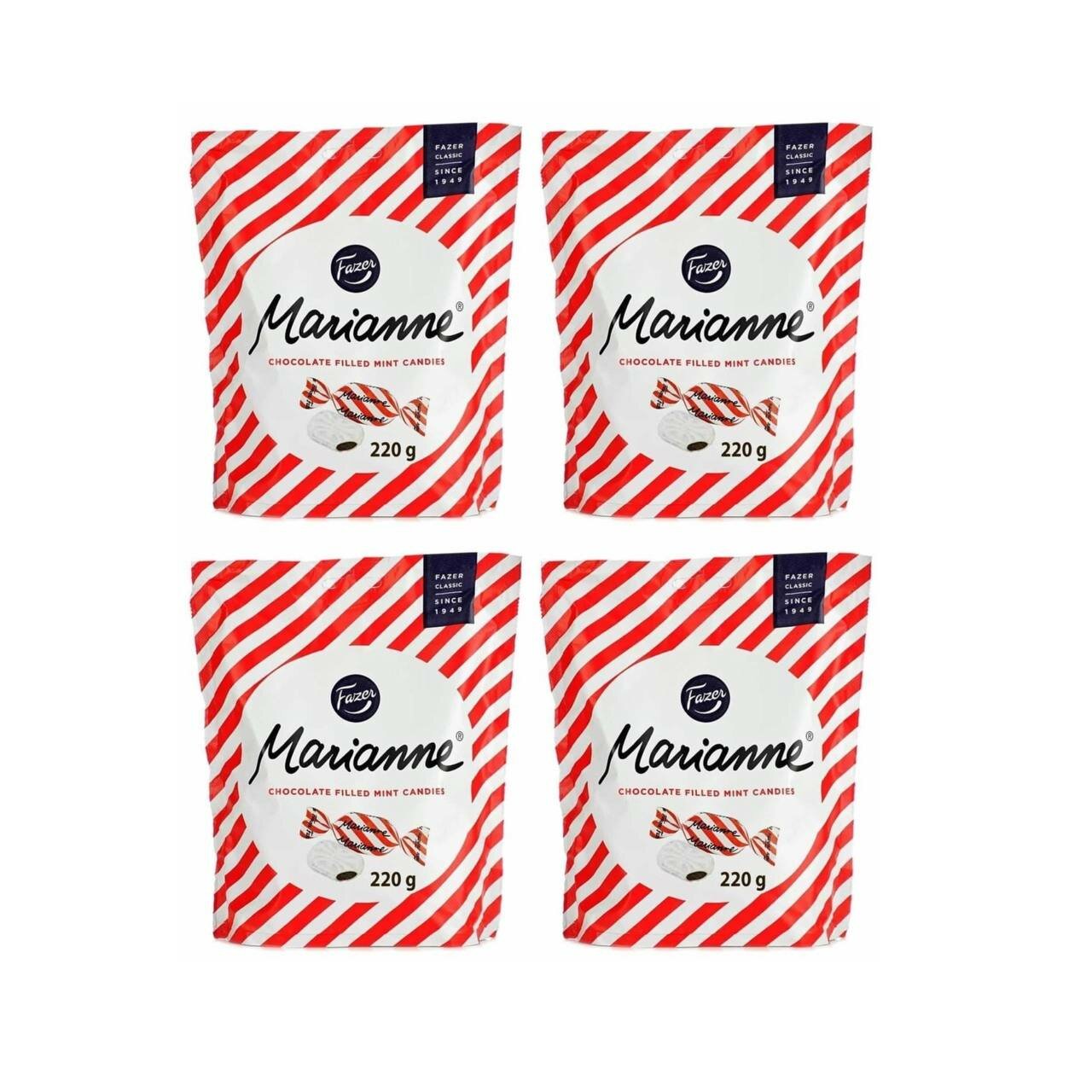 Fazer Marianne Мятная карамель с шоколадной начинкой, 4шт по 220г Финляндия