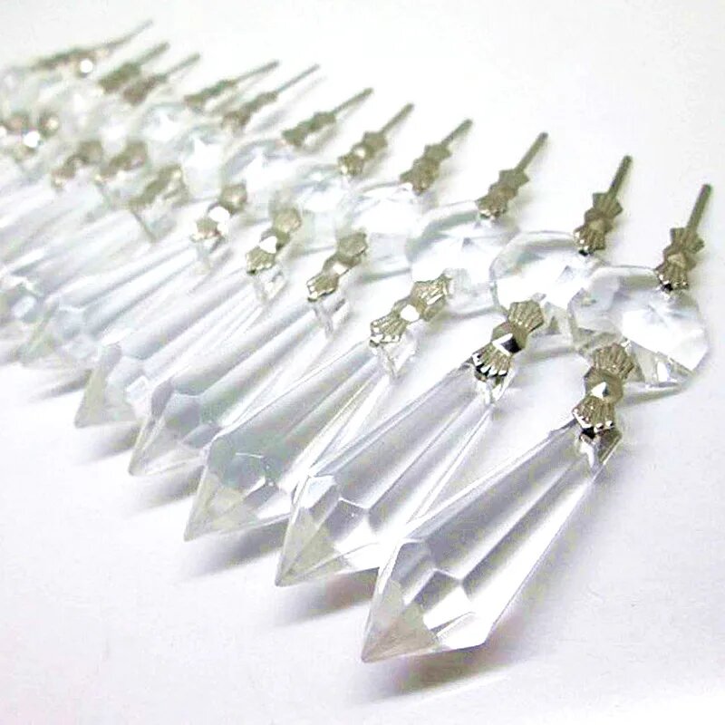 Хрустальные призмы 36 мм с бантом, 6 шт. Белый