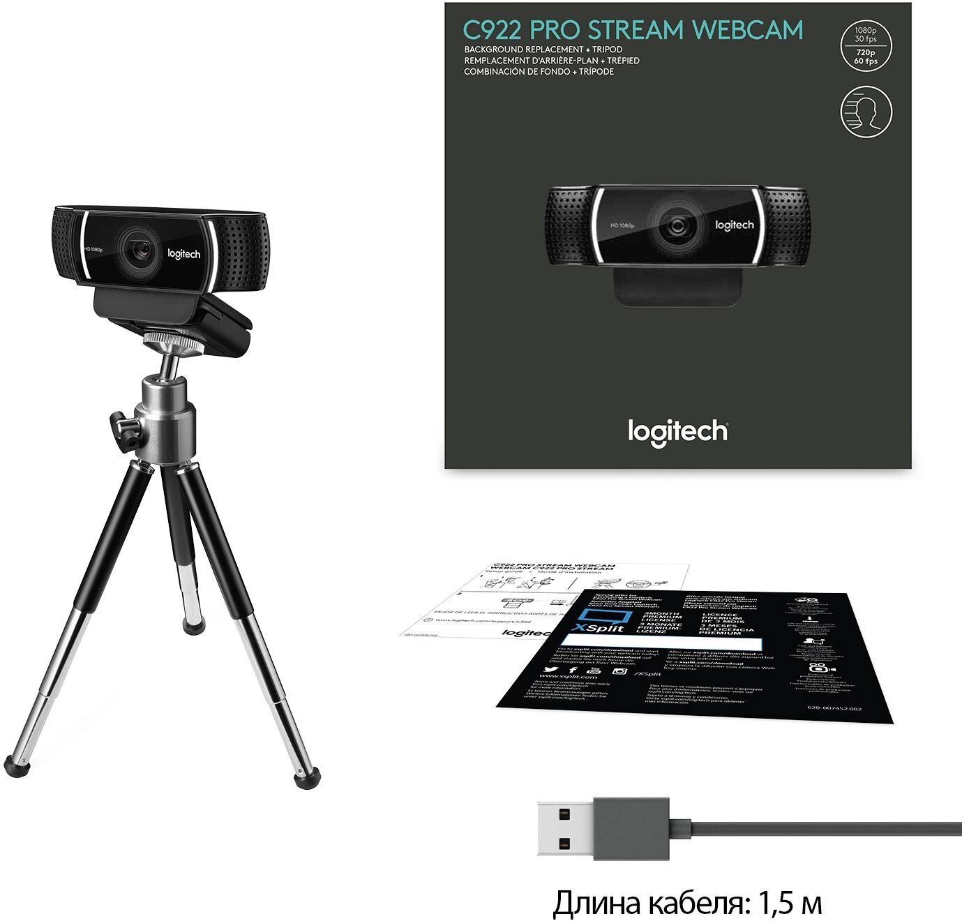 Веб-камера Logitech C922 Pro Stream (960-001088)