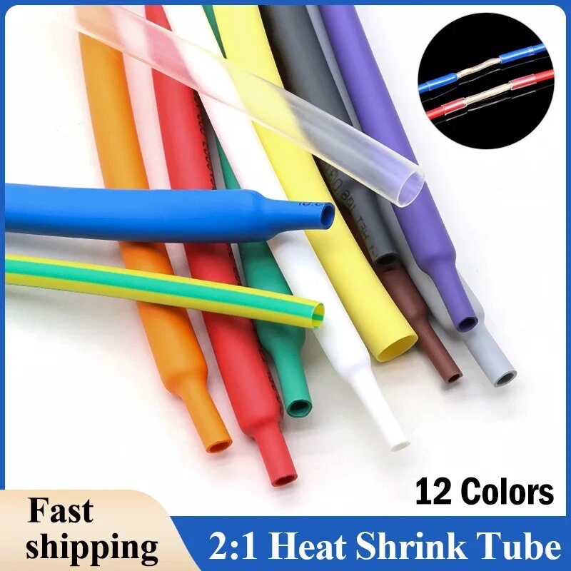 1 2 3 5 6 8 10 12 14 16 18 20 25 28 30mm Diameter 2:1 Heat Shrink Heatshrink Tubing Sleeving Wrap Wire Sell DIY Connector Repair