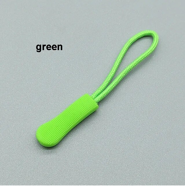 Пуллер для молнии (застежка, держатель, язычок для бегунка молнии) съемный, ткань+пластик, зеленый, 2шт.