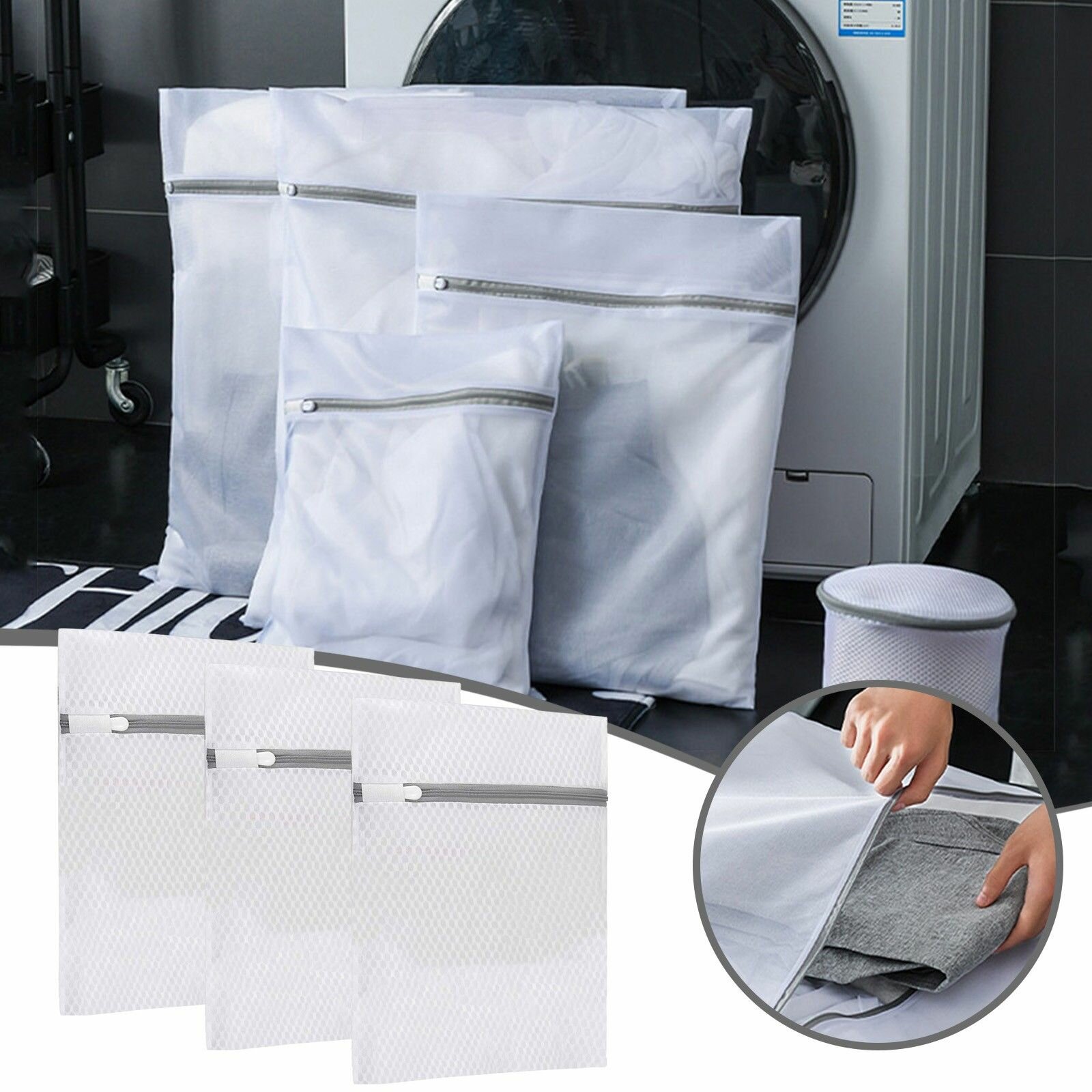 Трехсекционный сетчатый мешок для белья, небольшой сотовый мешок для белья