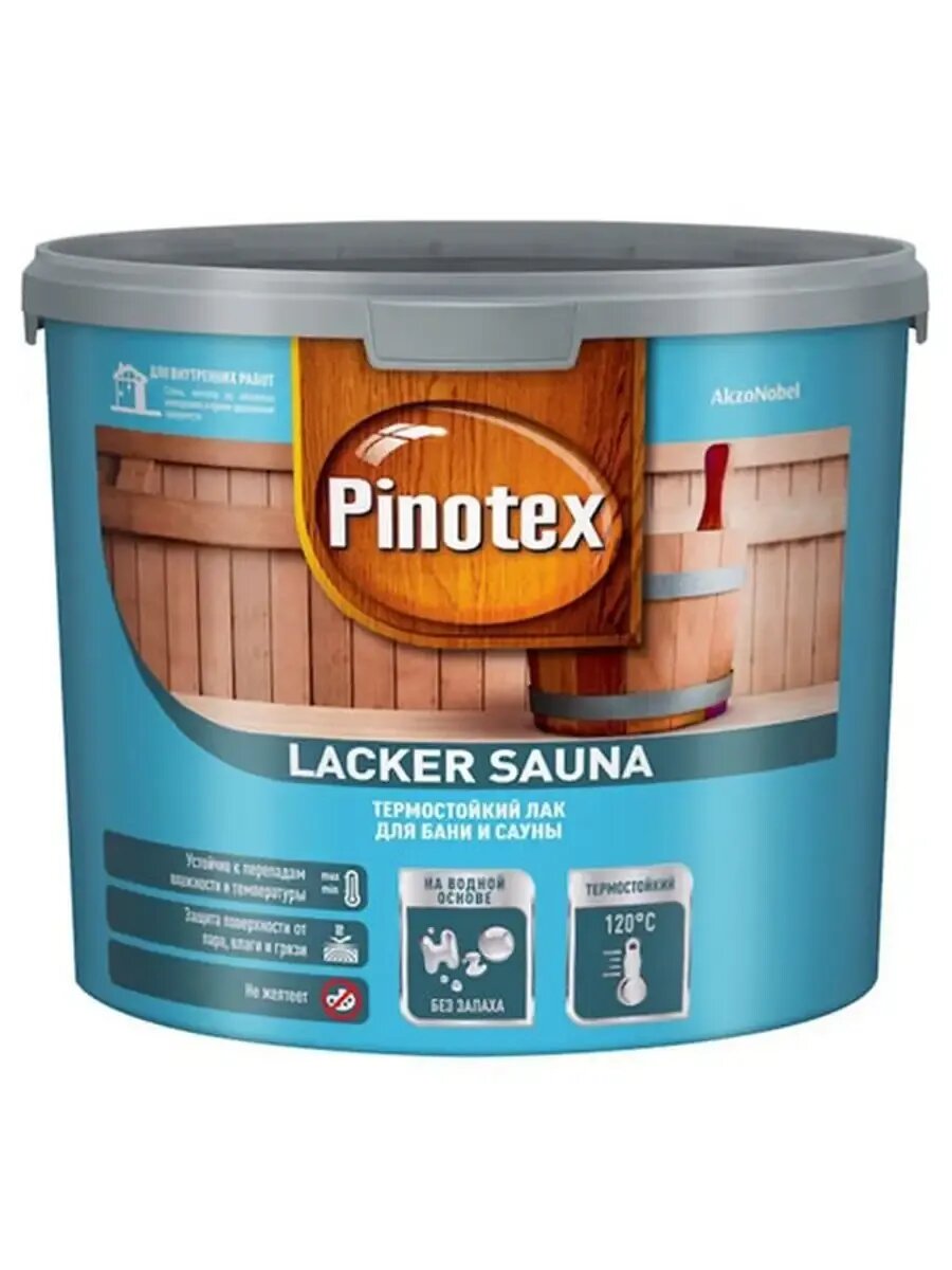 Лак для саун на водной основе Pinotex Lacker Sauna 20 цвет прозрачный полуматовый 1 л