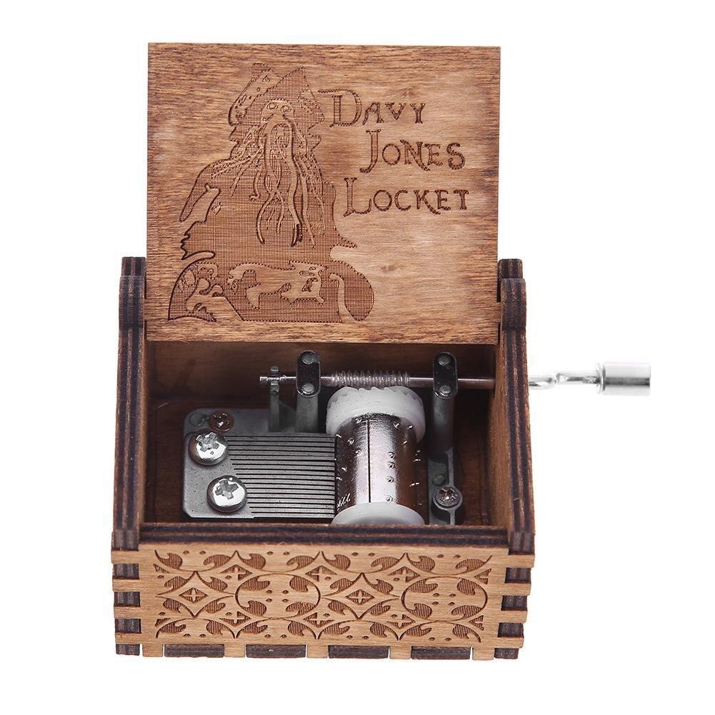Музыкальная шкатулка ручной работы из дерева с ретро-дизайном для подарка, Pirates of the Caribbean