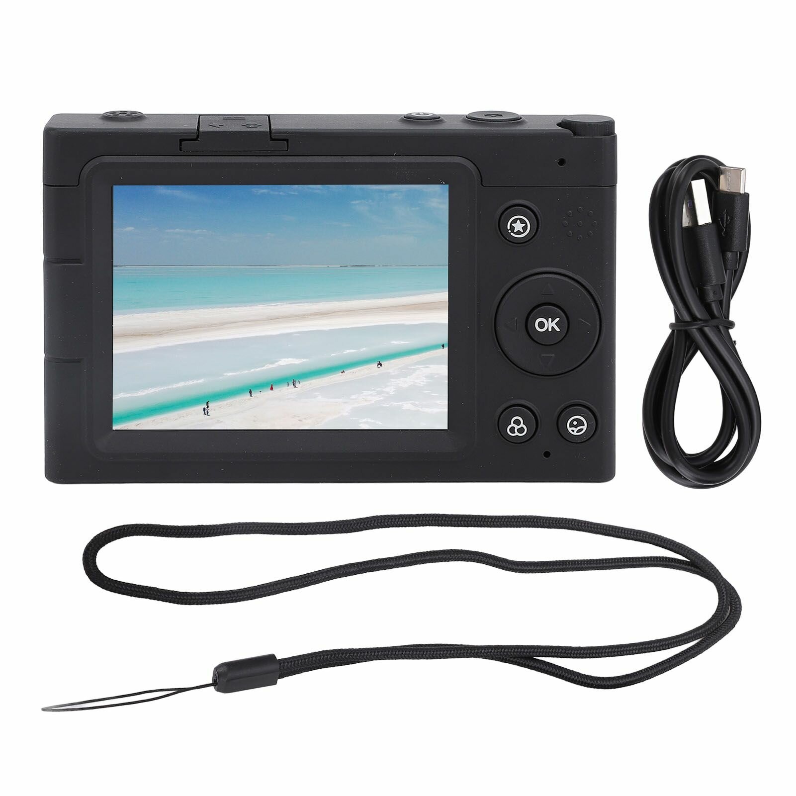 Цифровая камера 4K с экраном 2,83 дюйма, 64-мегапиксельной автофокусировкой, камерой для видеоблогов с 28-кратным цифровым зумом, фильтром Beauty Retro, компактной видеокамерой для путешествий