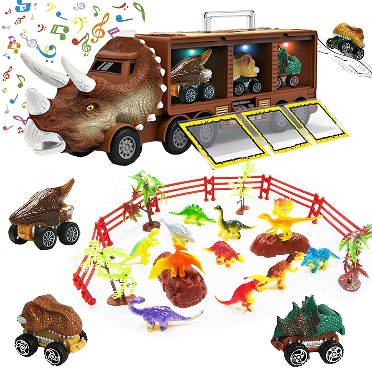 Игрушки динозавров для детей 3-5 лет: Игрушки для мальчиков 2 3 4 5 6 7 лет в подарок | Транспорт для динозавров Монстр Трак Кариер Автомобиль Игрушки | Динозавр Трак Игрушки для мальчиков для грудничков | Рождественские Дни рождения Подарки для детей