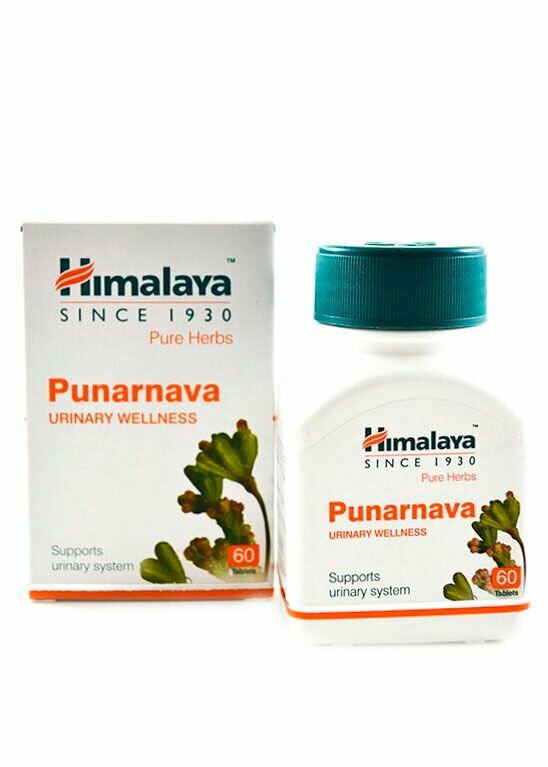 БАД Himalaya Herbals Punarnava, для мочевыделительной системы, 60 таблеток, Индия