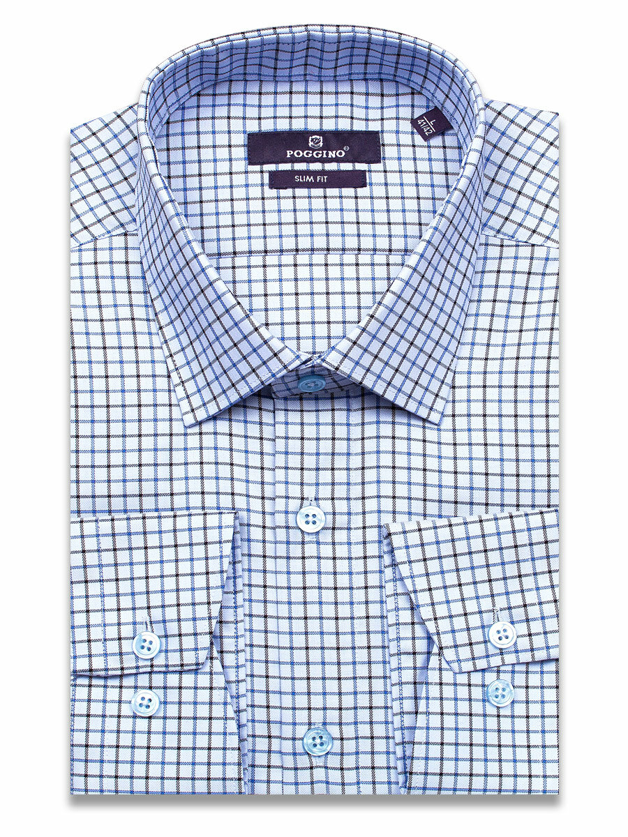 Рубашка приталенная slim fit с длинными рукавами