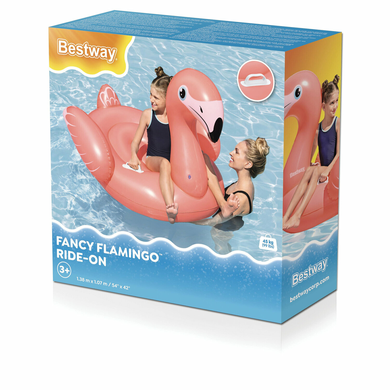 Надувная игрушка-наездник Bestway "Фламинго", 128х110х87 см, от 3 лет