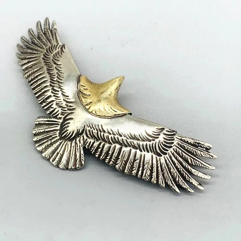 Золотая и серебряная латунная пряжка с орлом