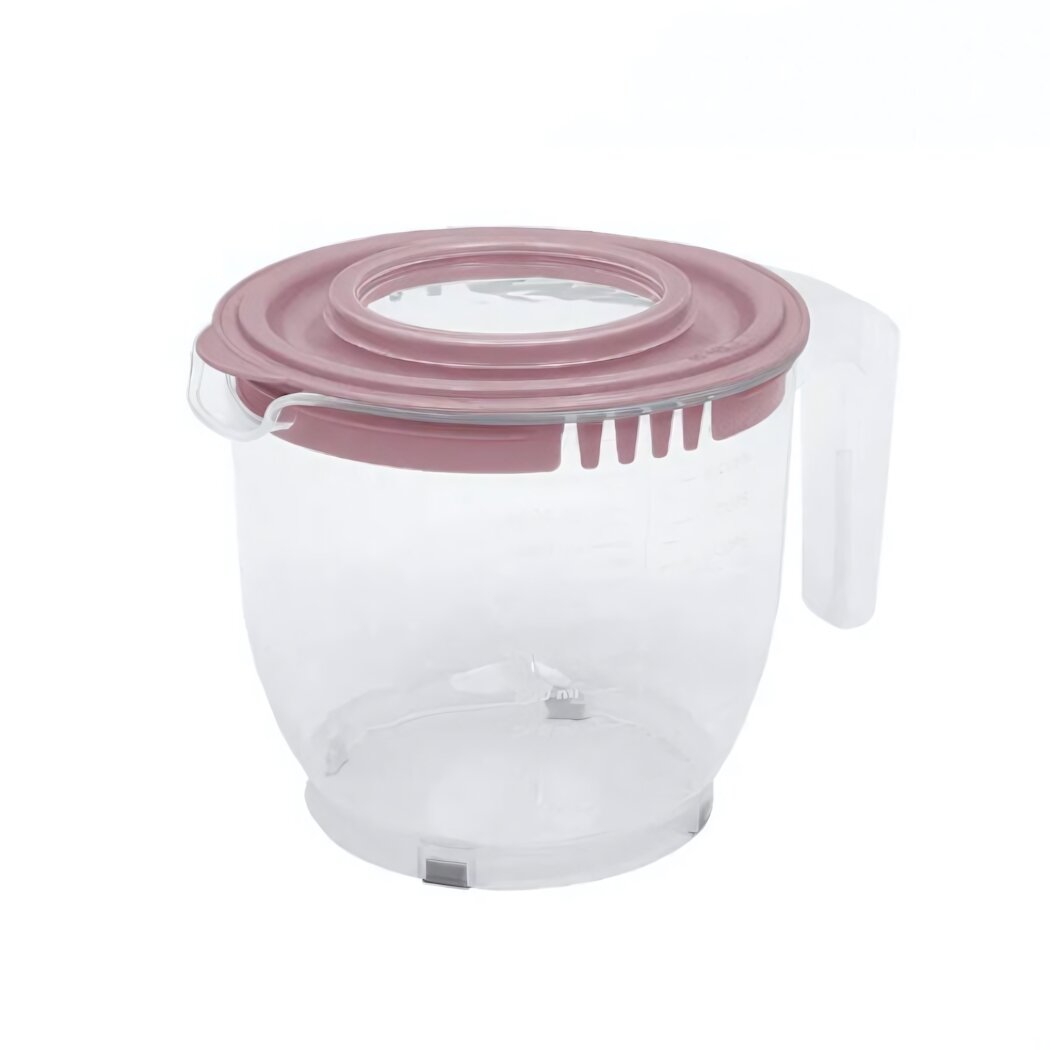 Кружка для Миксера 2,2 л прозрачная пепельно-розовый пластик, удобная емкость