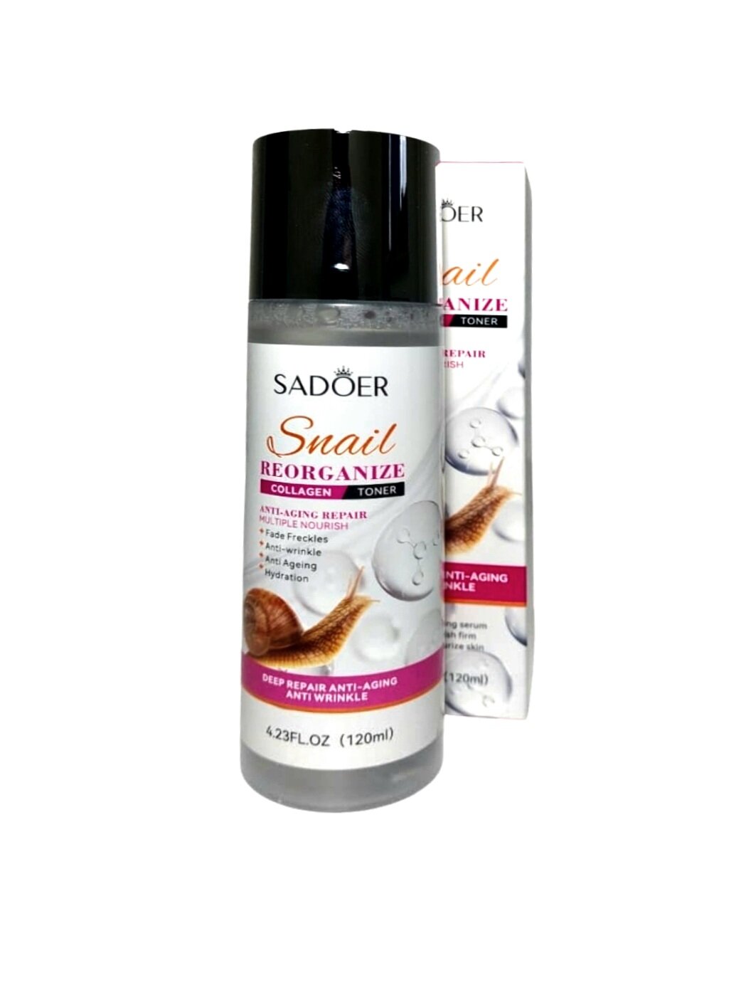 Антивозрастной лосьон для лица с муцином улитки SADOER Snail Reorganize Collagen Lotion 120 ml