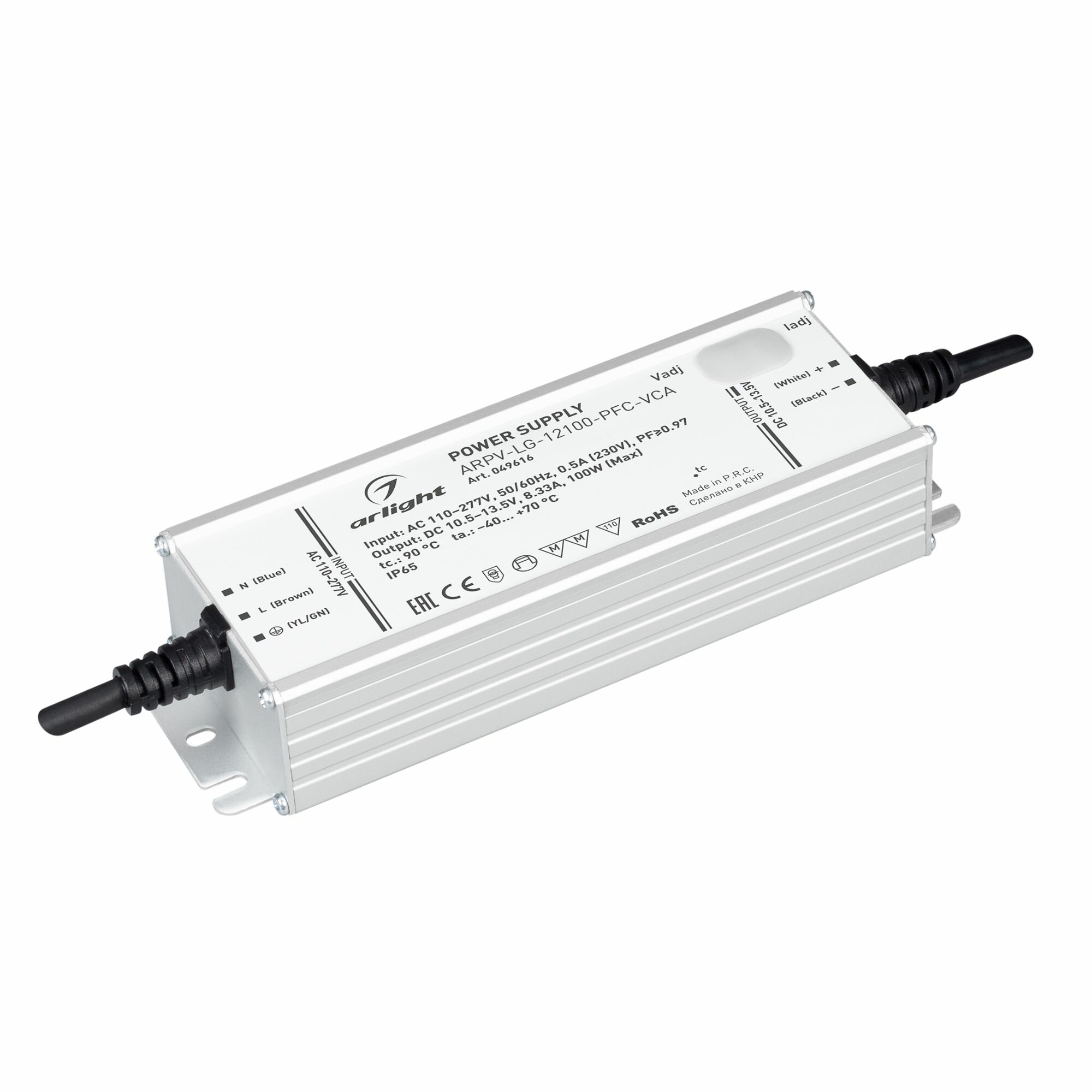 Блок питания ARPV-LG-12100-PFC-VCA (10.5-13.5V, 8.33A, 100W)