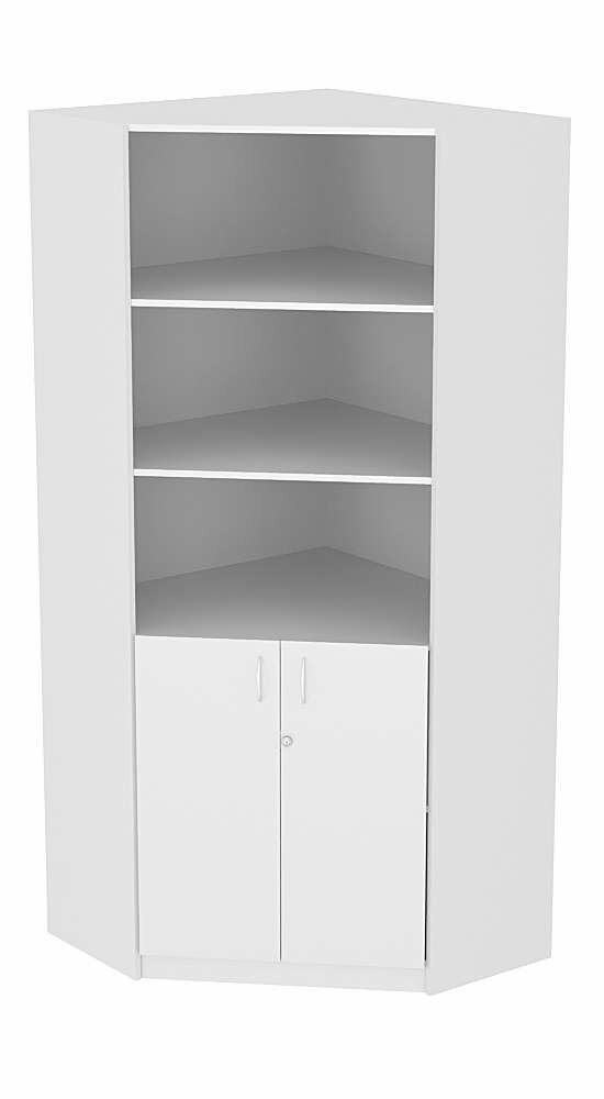 Стеллаж угловой из ДСП серии Эконом №5-4 (торец 400 мм) с дверками 810 мм, Серый