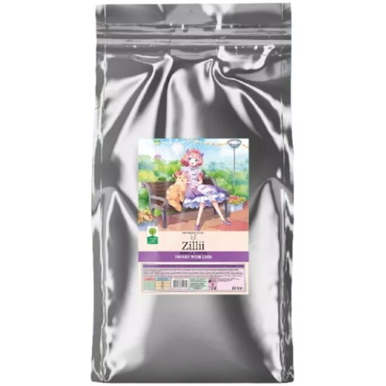 Корм сухой Zillii Hairball Control для взрослых кошек контроль образования комочков шерсти в желудке с индейкой и уткой, 10 кг