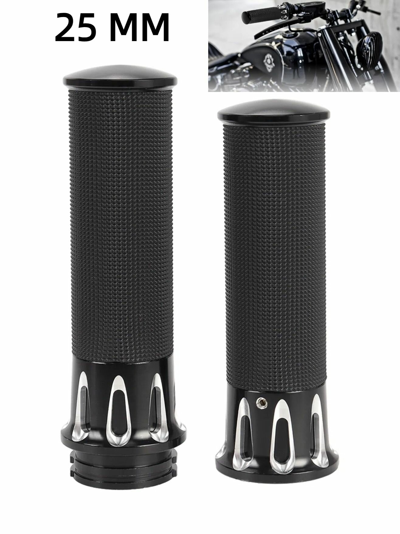 2 шт, мотоциклетные рули, 25-миллиметровые грипсы с силовым захватом для Harley