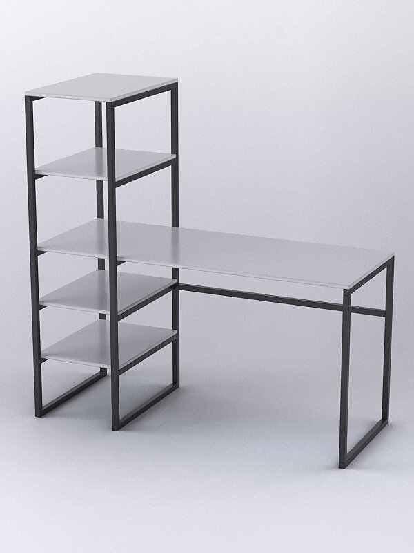 Стол "Стронг" №2 правосторонний в стиле лофт, Серый. Производитель товара - компания Westcom.