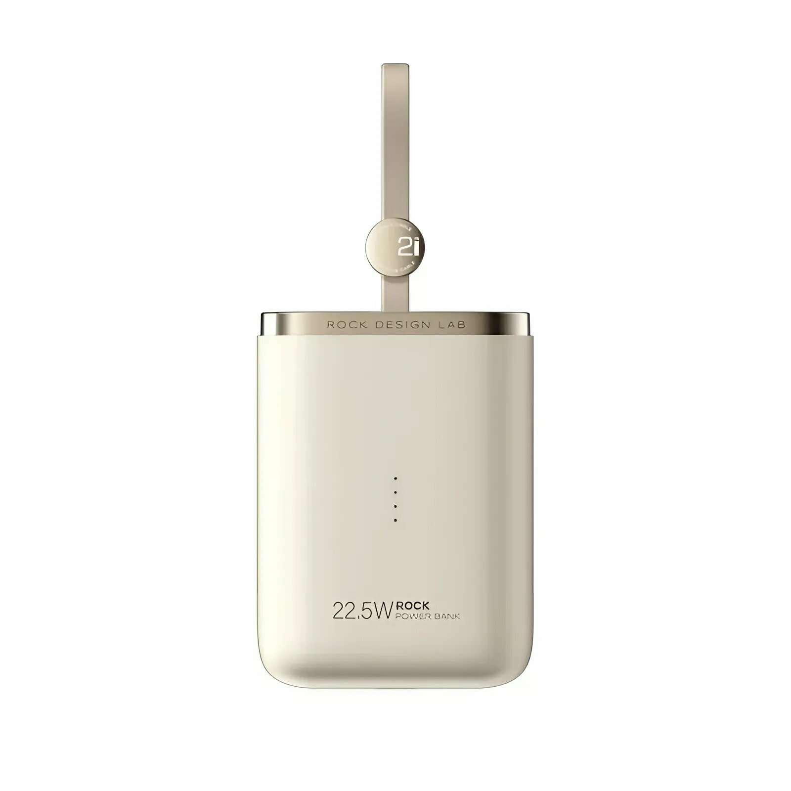 Внешний аккумулятор с быстрой зарядкой и встроенным кабелем 2 в 1 USB-C + LightningROCK PowerSack бежевый