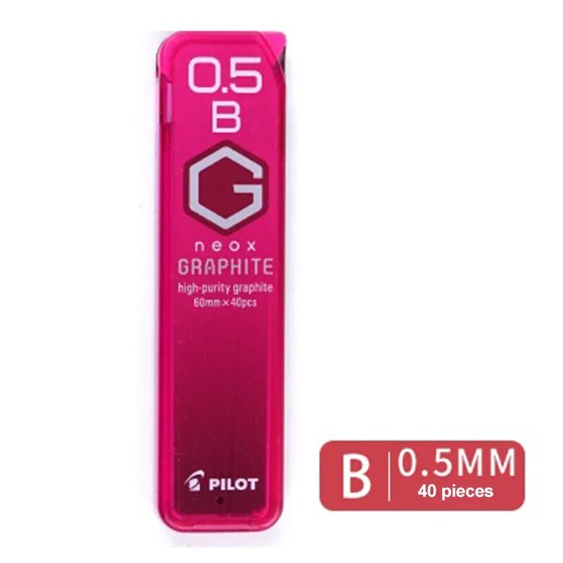 PILOT Механический грифель 0.3/0.5/0.7/0.9 мм HB 2B Розовый, 0.5mm B